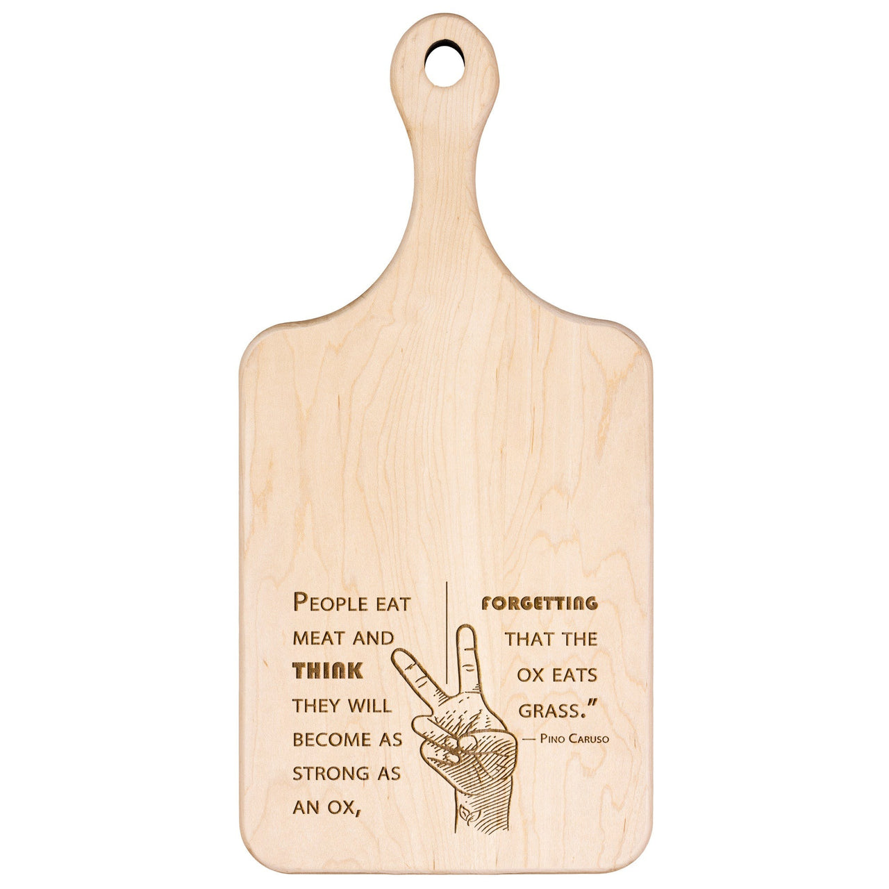 Pino Caruso Ox Quote Hardwood Paddle Cutting Board – Vegan Black Market