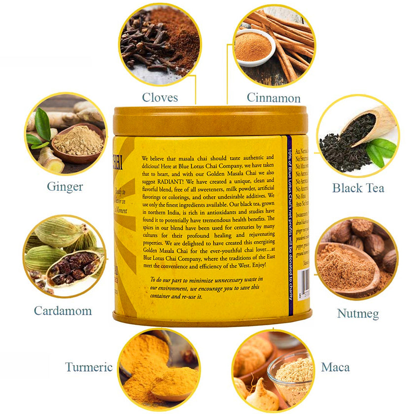 Blue Lotus Chai Golden Masala Chai Turmeric and Maca- 3oz. | Blue Lotus ...
