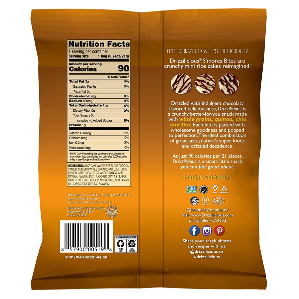 Drizzilicious | Drizzilicious Rice Cakes | Drizzilicious Smores 10 pack ...