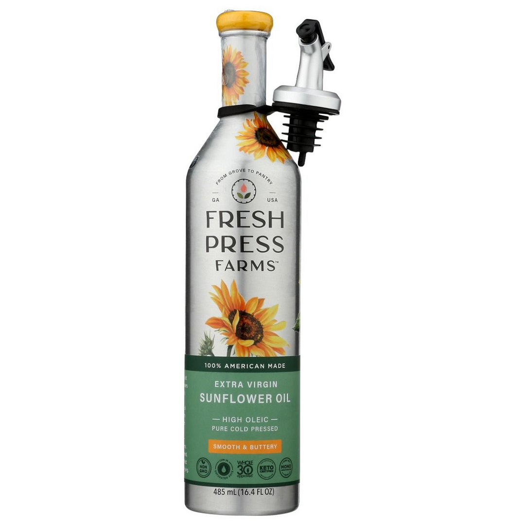 Fresh Press Farms High Oleic Sunflower Oil Extra Virgin - 16.4 oz ...