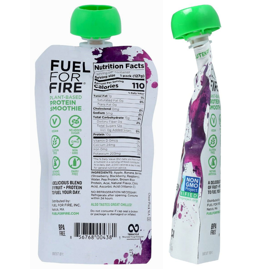 Plant Based Protein Smoothie Berry Acai - 4.5 oz. | Fuel For Fire ...