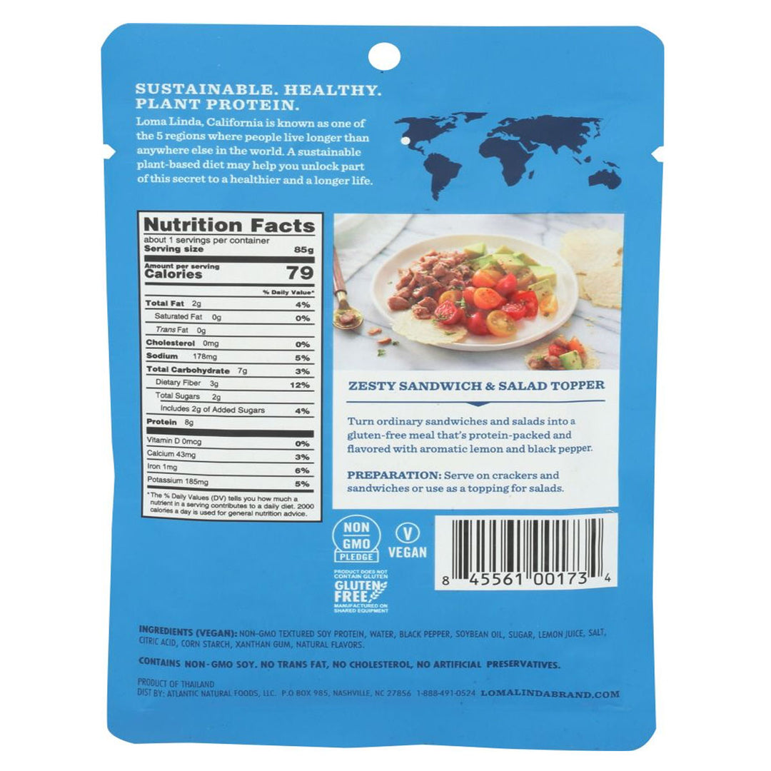 Lemon Pepper Fishless Tuna - 3 oz | Loma Linda – Vegan Black Market