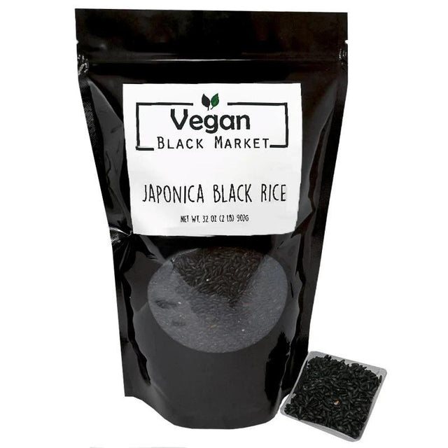 Premium Japonica Black Rice 32 oz. by Vegan Black Market | Forbidden Rice